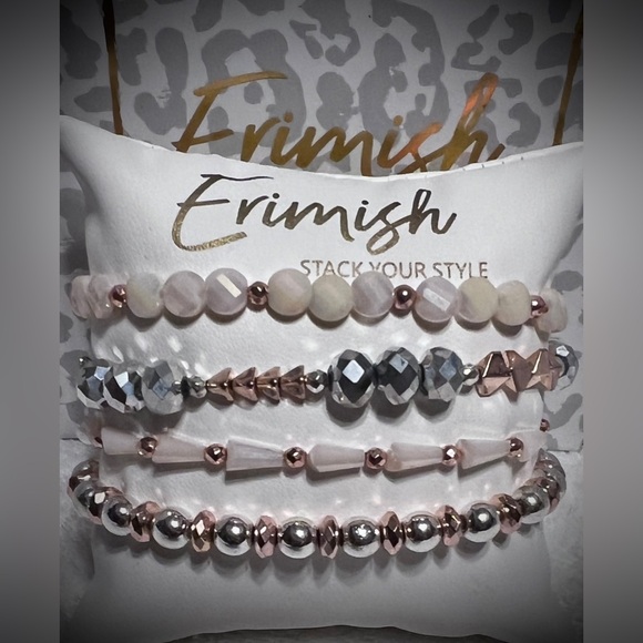 Erimish | Jewelry | Brand New Erimish Bracelets 4 Pc Stack Blush Pink Silver Rose Gold | Poshmark